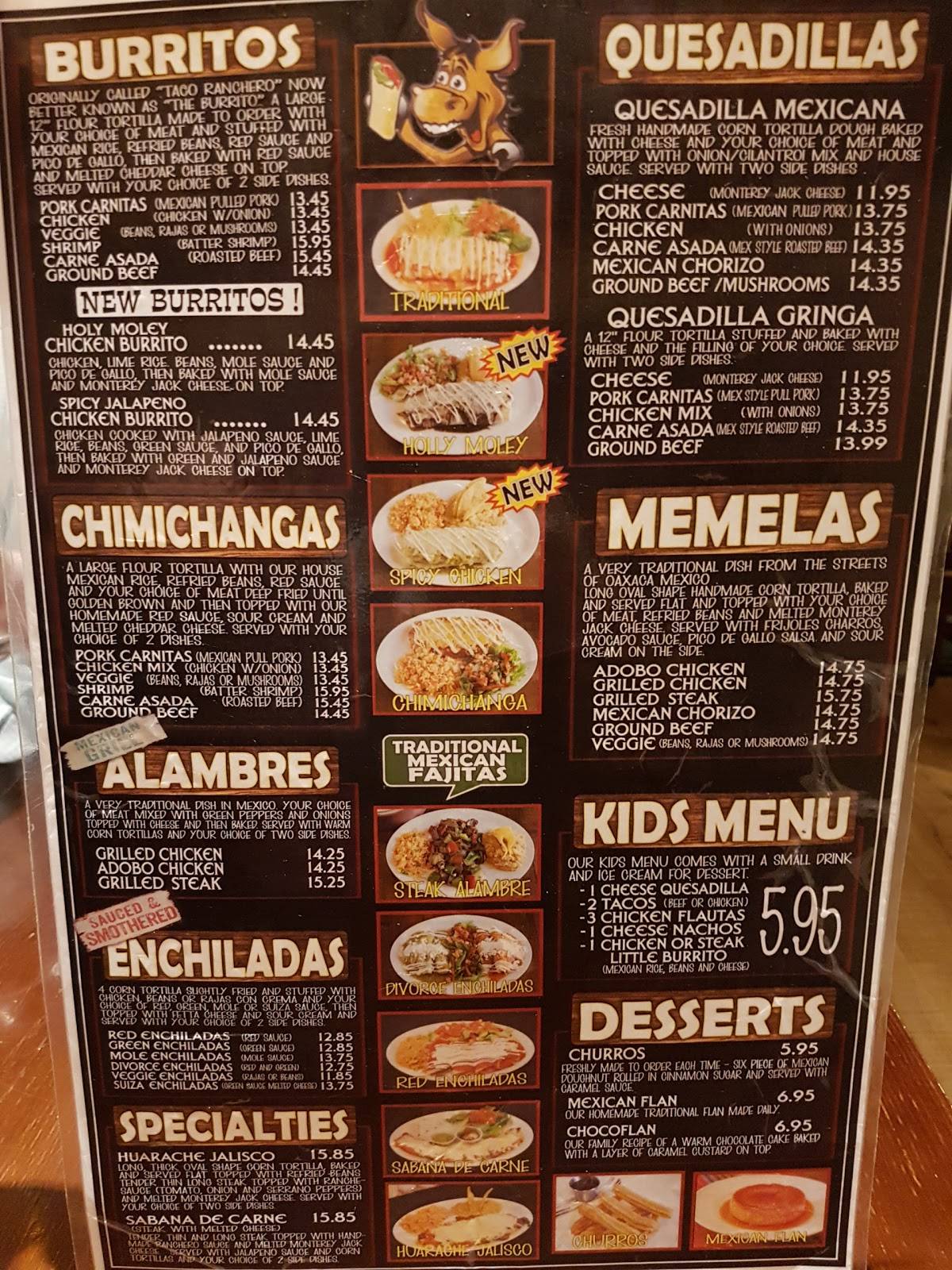 Menu at Made in Mexico Barrie, Barrie
