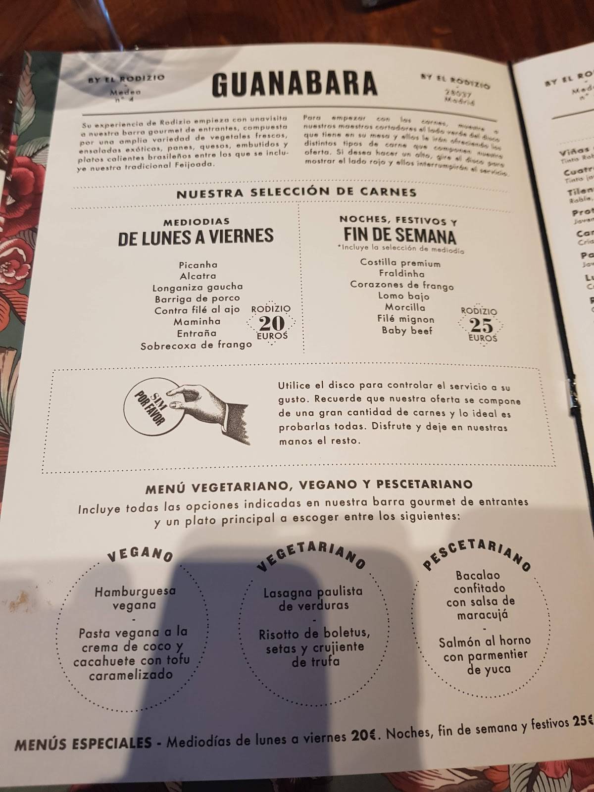 Carta de Guanabara By El Rodizio, Madrid