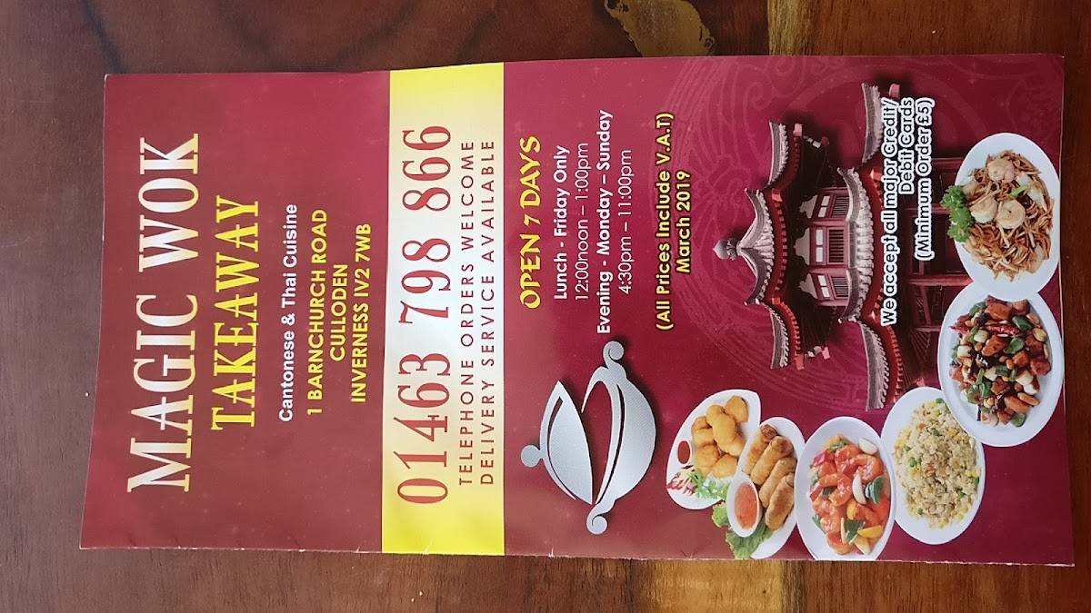 Menu at Magic Wok Takeaway fast food, Inverness