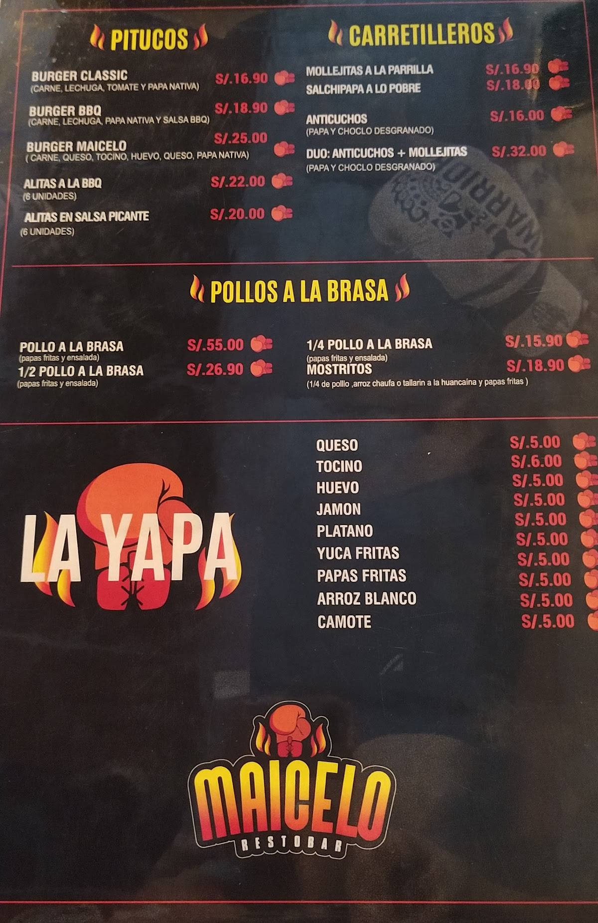 Carta de Maicelo Resto-bar Sjl Zárate, San Juan de Lurigancho