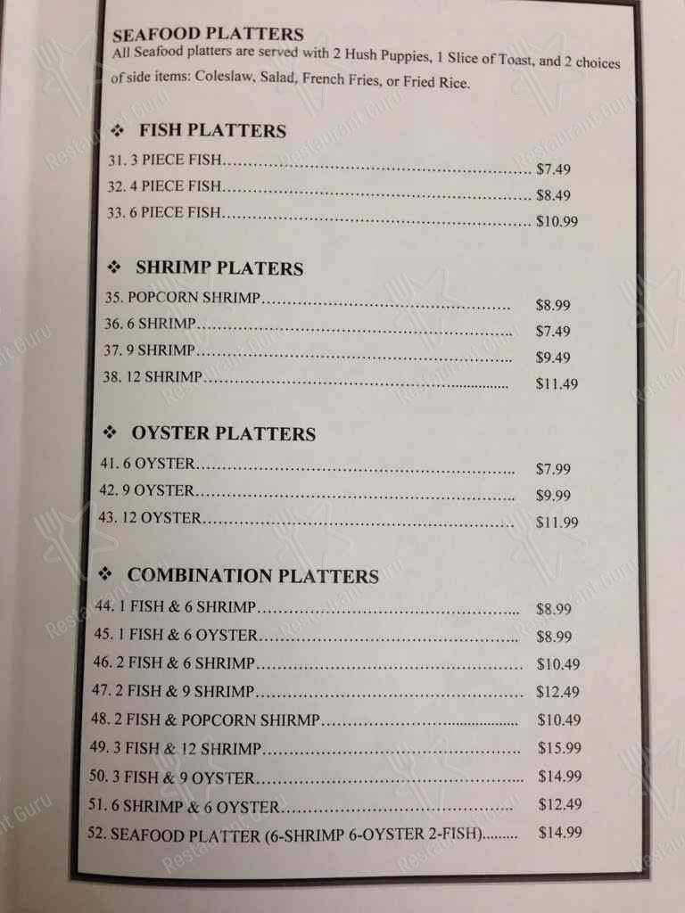 Menu at Mama's Kitchen restaurant, Cut Off