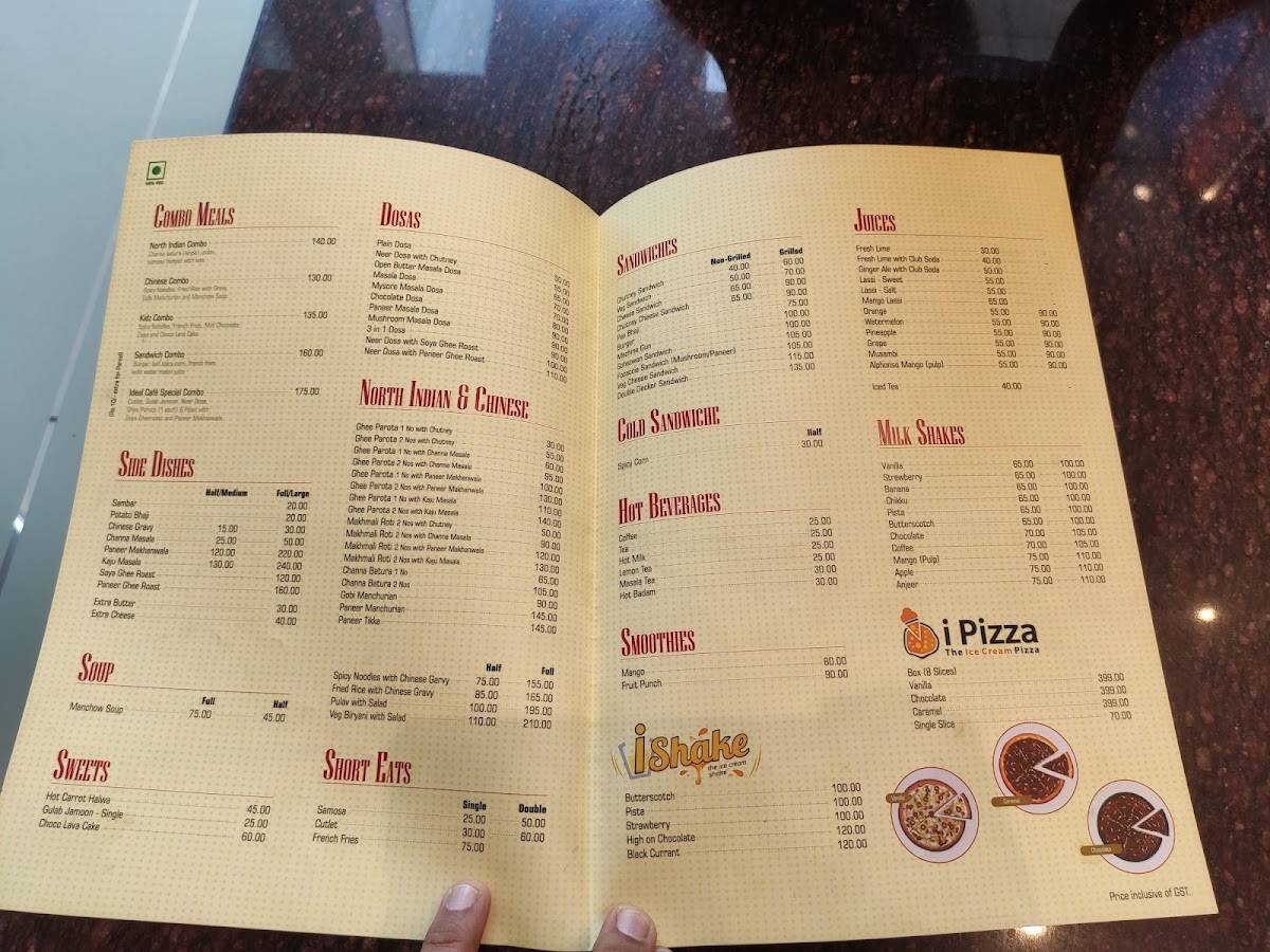 Menu at Pabbas Ideal Cafe Bharat Mall, Mangaluru