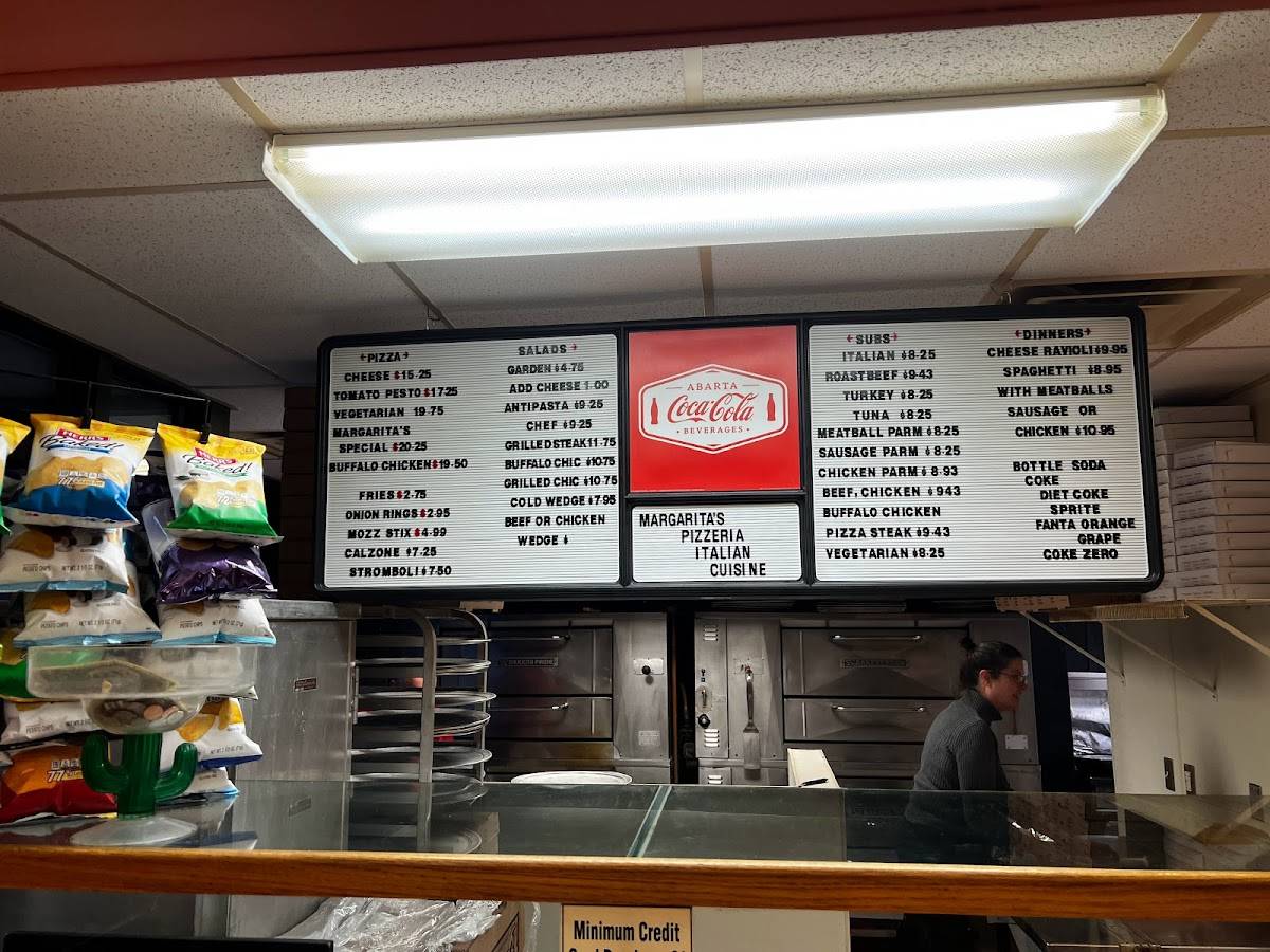 Menu at Margarita's Pizzeria, State College