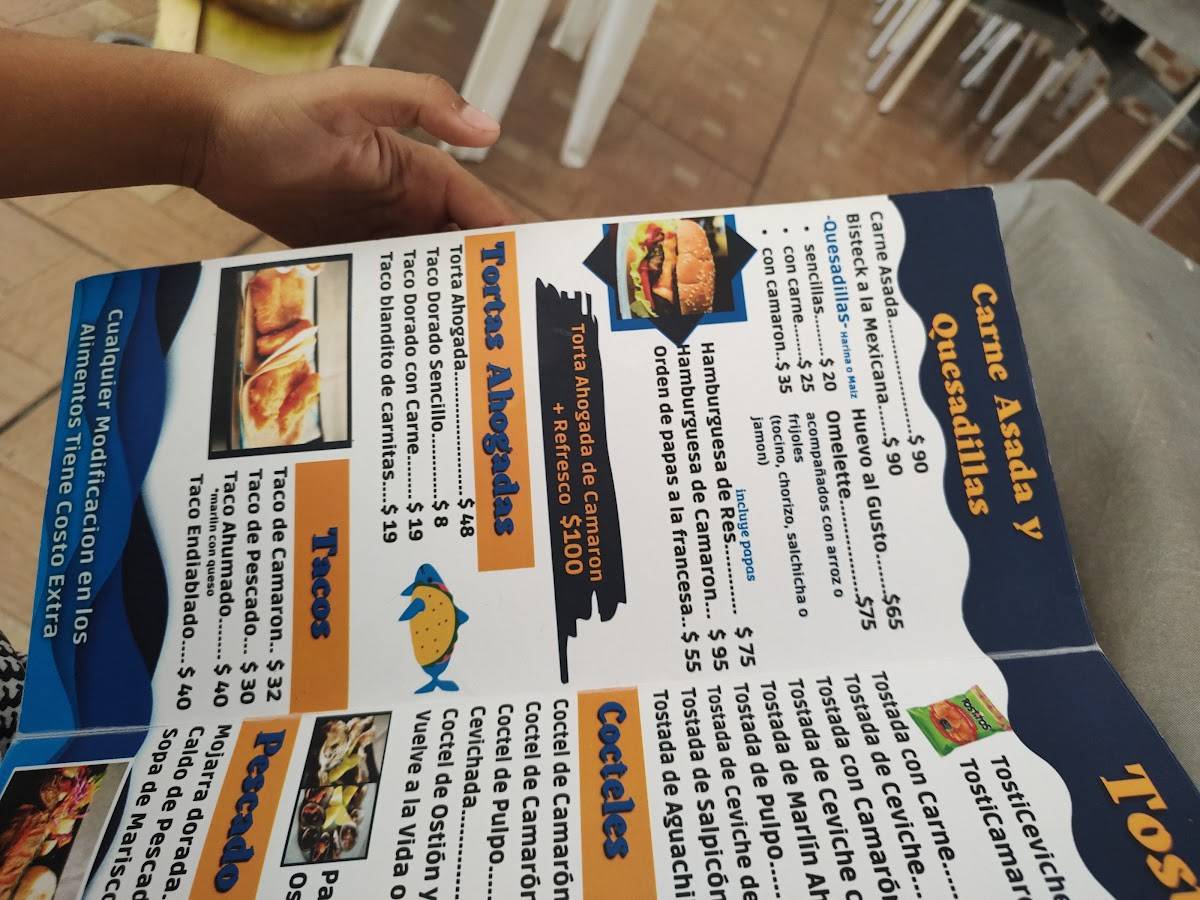 Carta del restaurante Mariscos El Delfin, San José el Verde