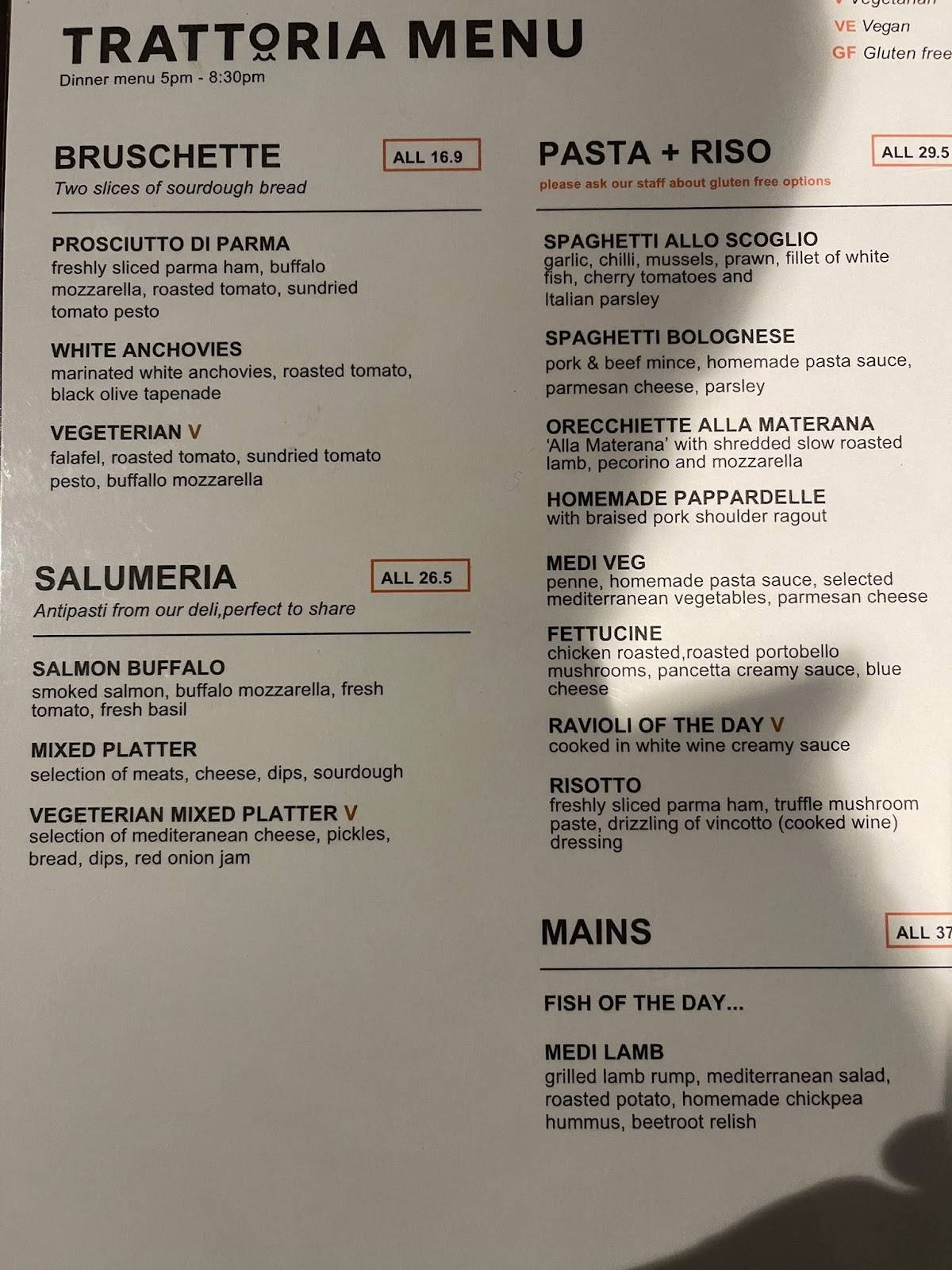 Menu at Mediterranean Foods Trattoria & Deli, Kapiti restaurant ...