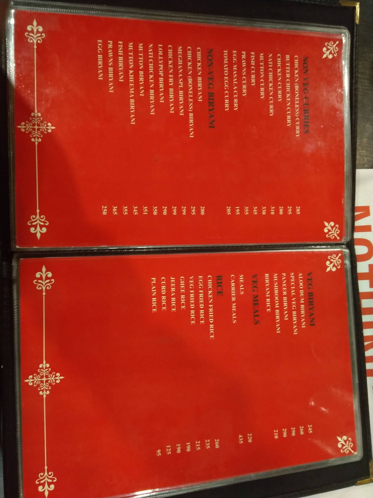 Menu at Meghana Foods-MARATHAHALLI, Bengaluru, Meghana Foods Next ICICI ...