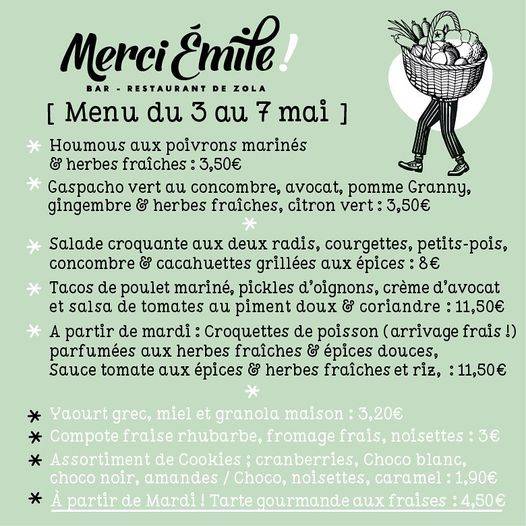 Carta de Merci Émile - Bar & restaurant, Nantes