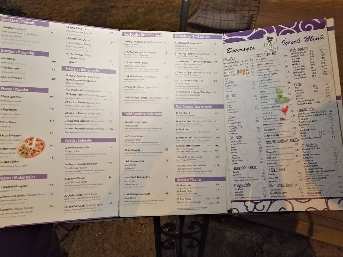 Menu at Merlot Restaurant Alanya, Alanya