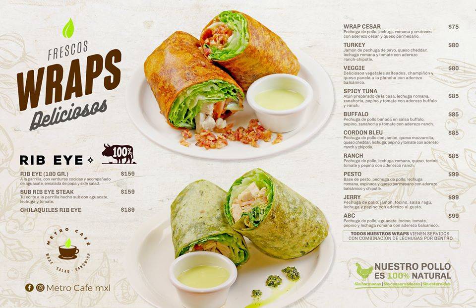 Carta de Metro Café - UABC, Mexicali