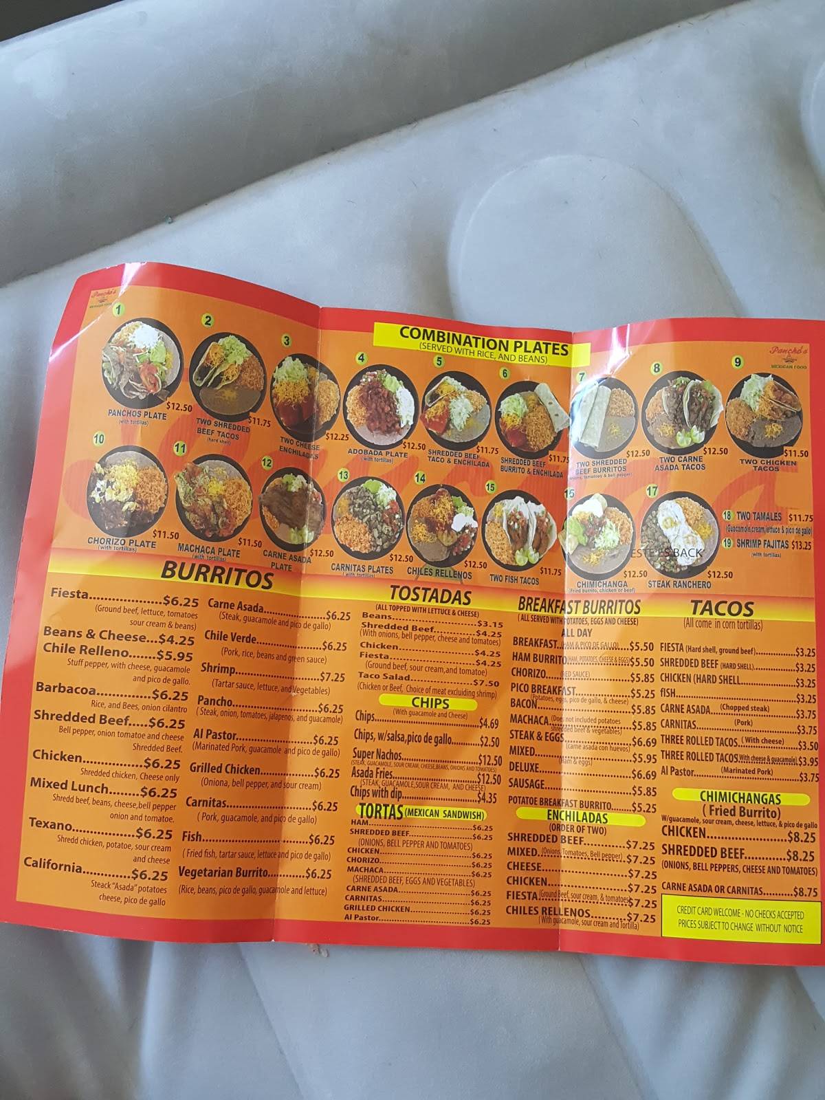 Menu at Mexican Taco Shop restaurant, Junction City