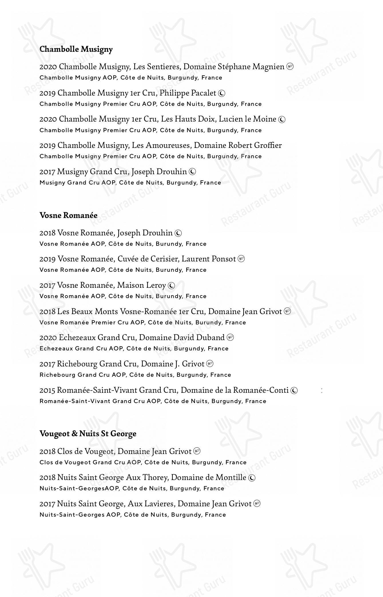 Menu at Noema, Mikonos