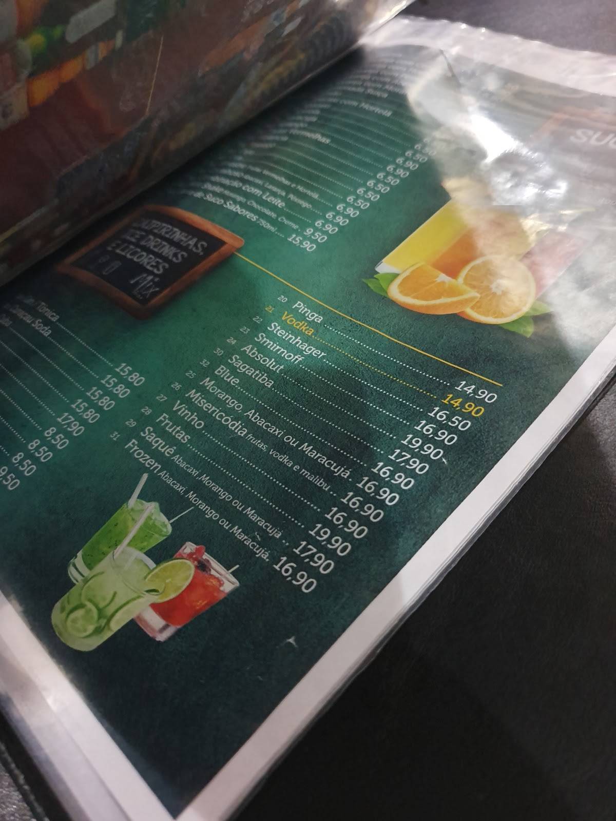 Menu em Mix Bar, Votorantim