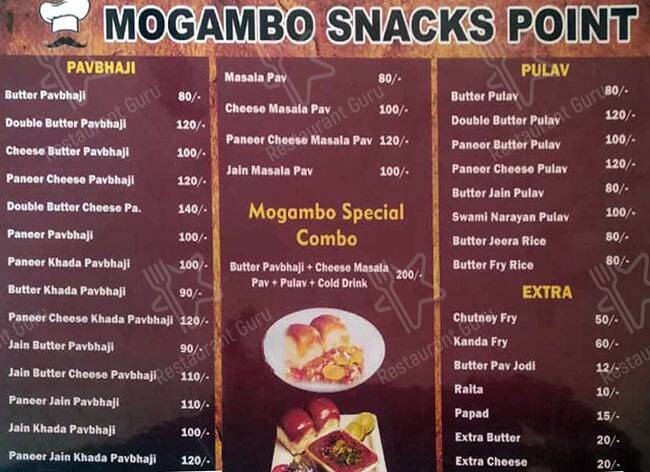 Menu at Mogambo Pav Bhaji And Juice, Pune, Shop 11, 262/2