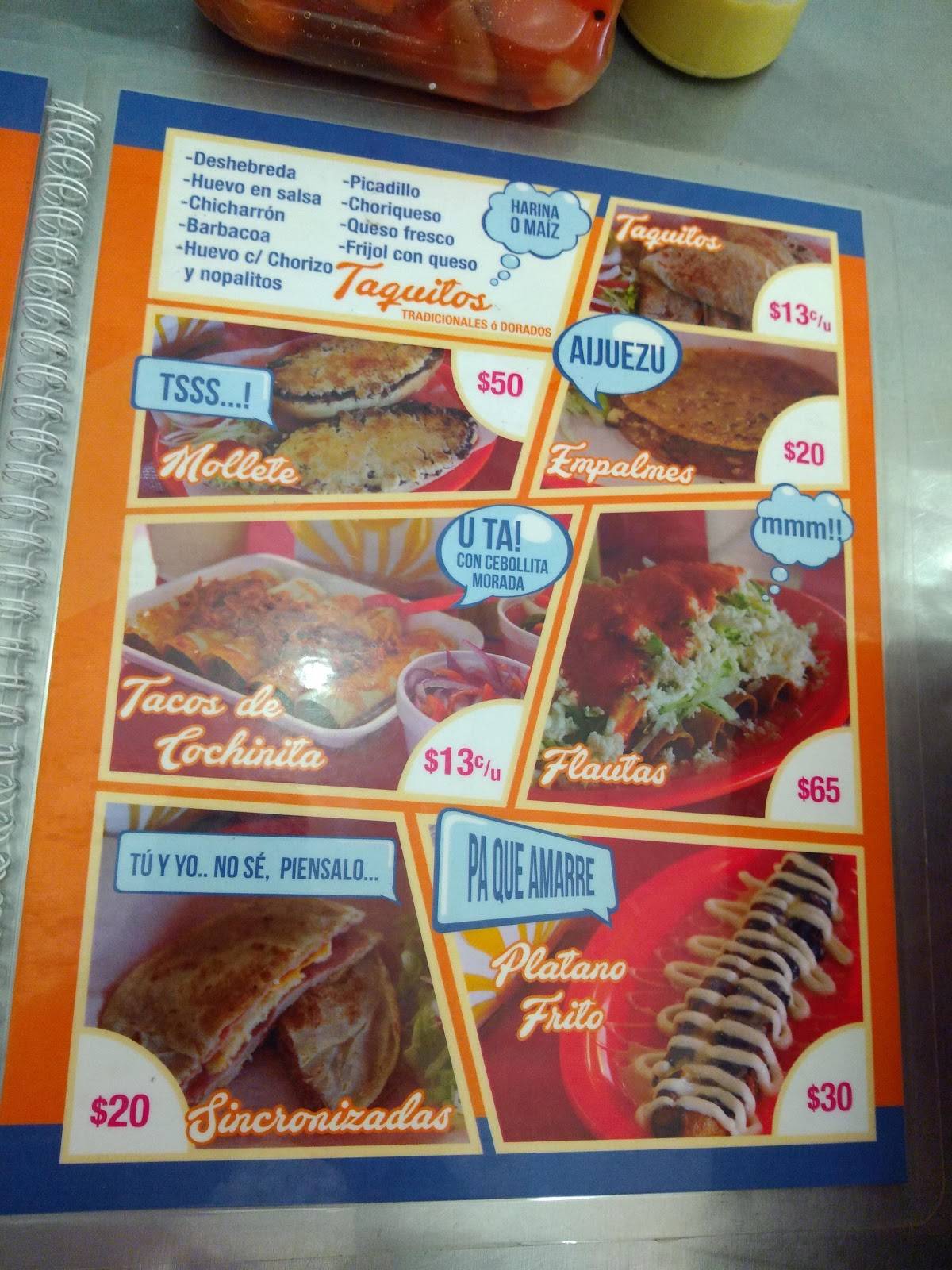 Carta del restaurante El Paisa del Tampico, Monterrey