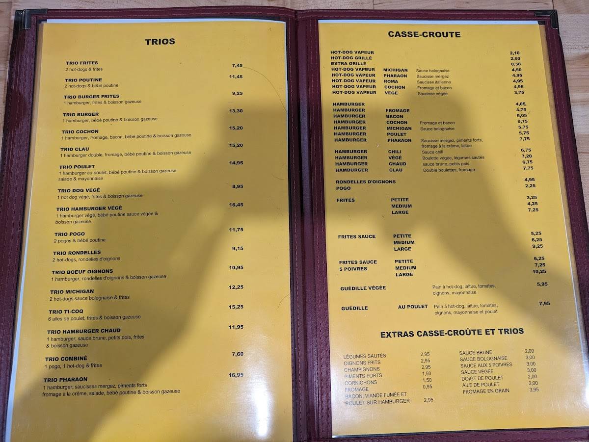 Menu at Restaurant Chez Claudette, Montréal
