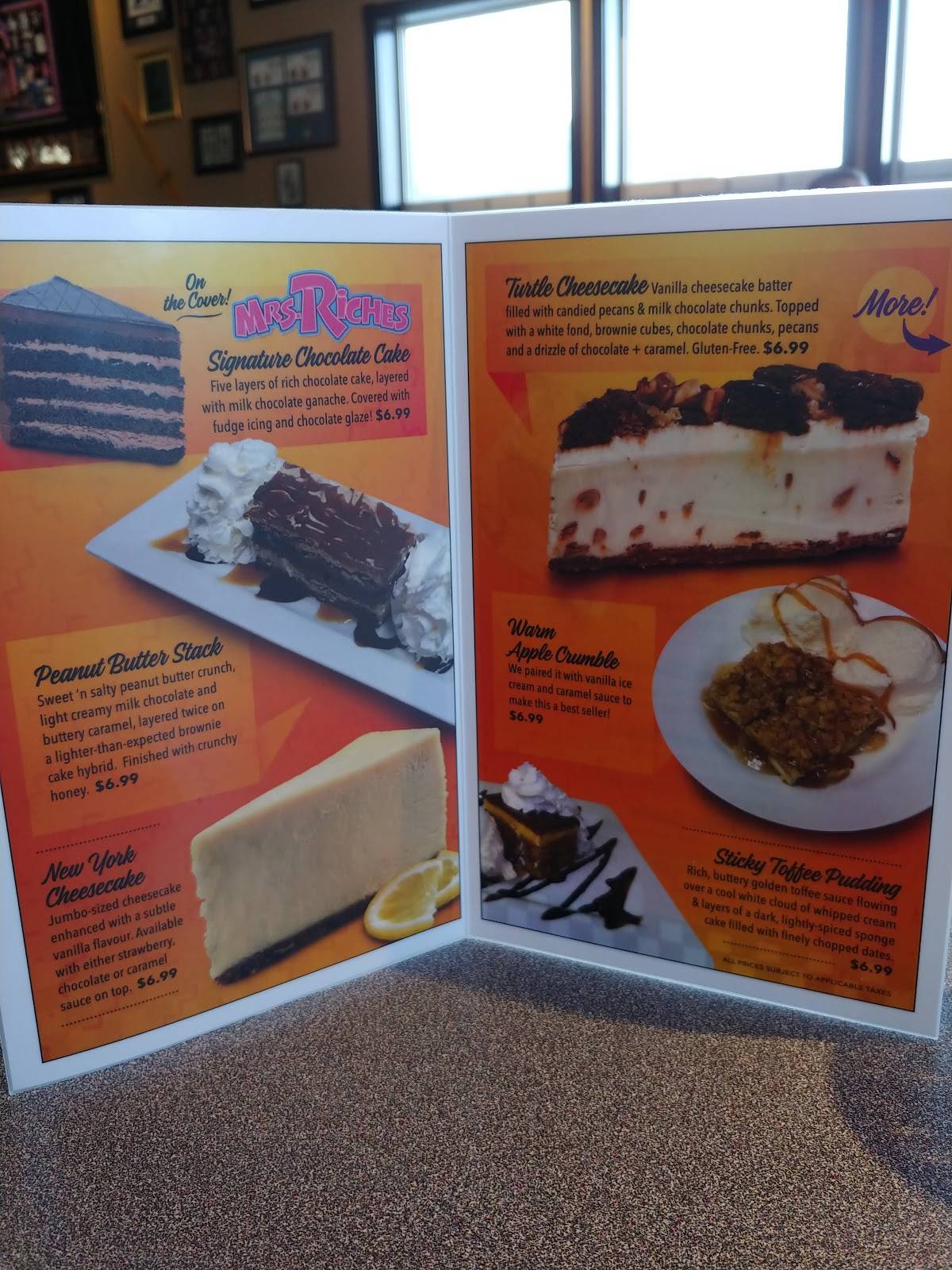 Menu at Mrs. Riches Restaurant, Nanaimo