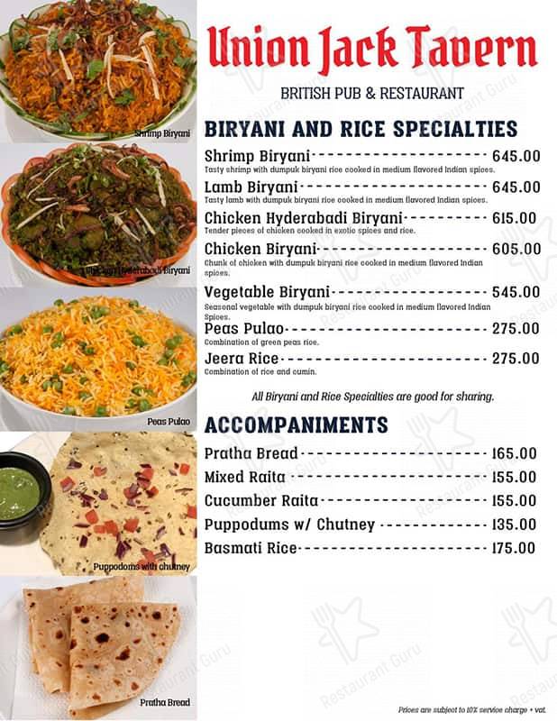 Menu at Union Jack Tavern - Alabang restaurant, Muntinlupa, -1127.1 ...