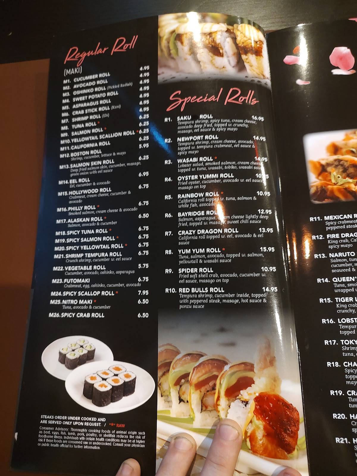 Menu at Nasu Japanese Steakhouse, Newport
