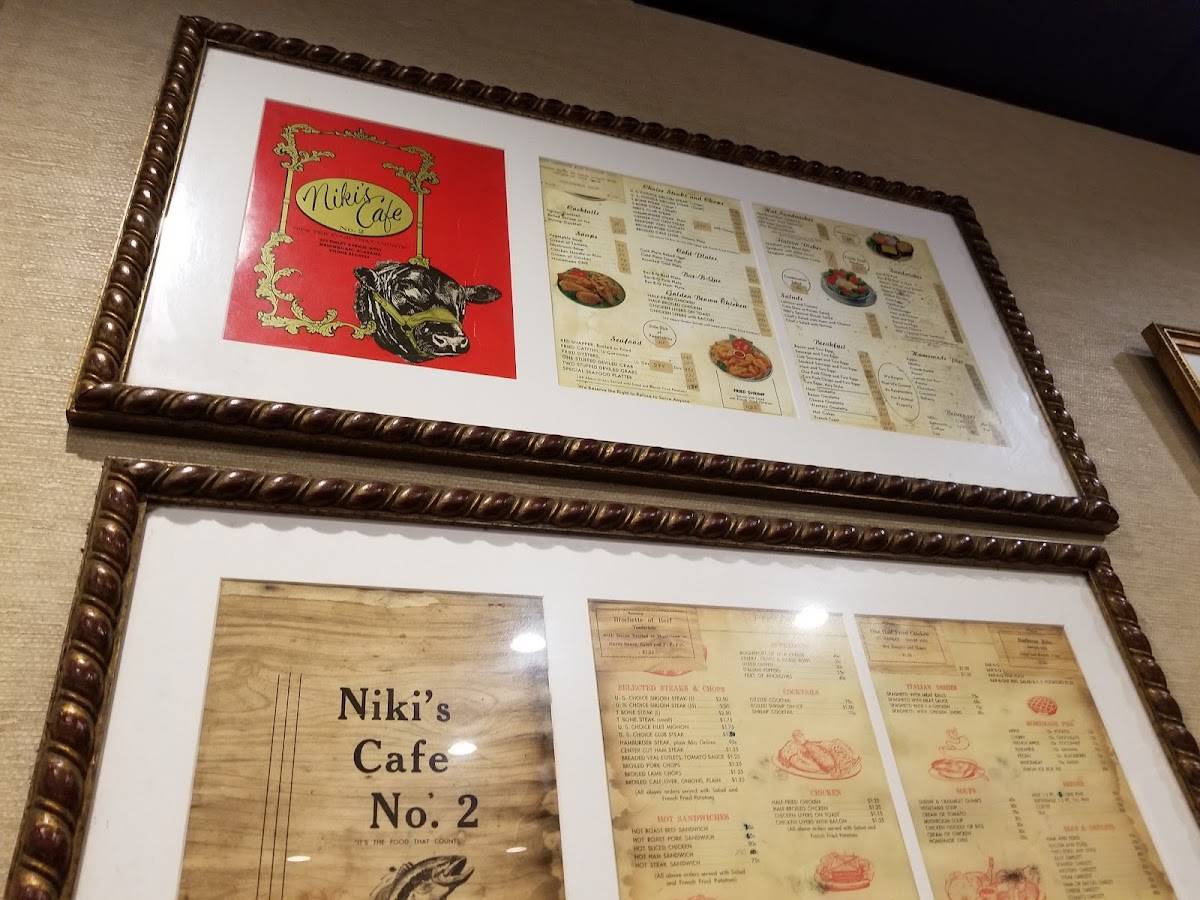 Menu at Niki's West steakhouse, Birmingham