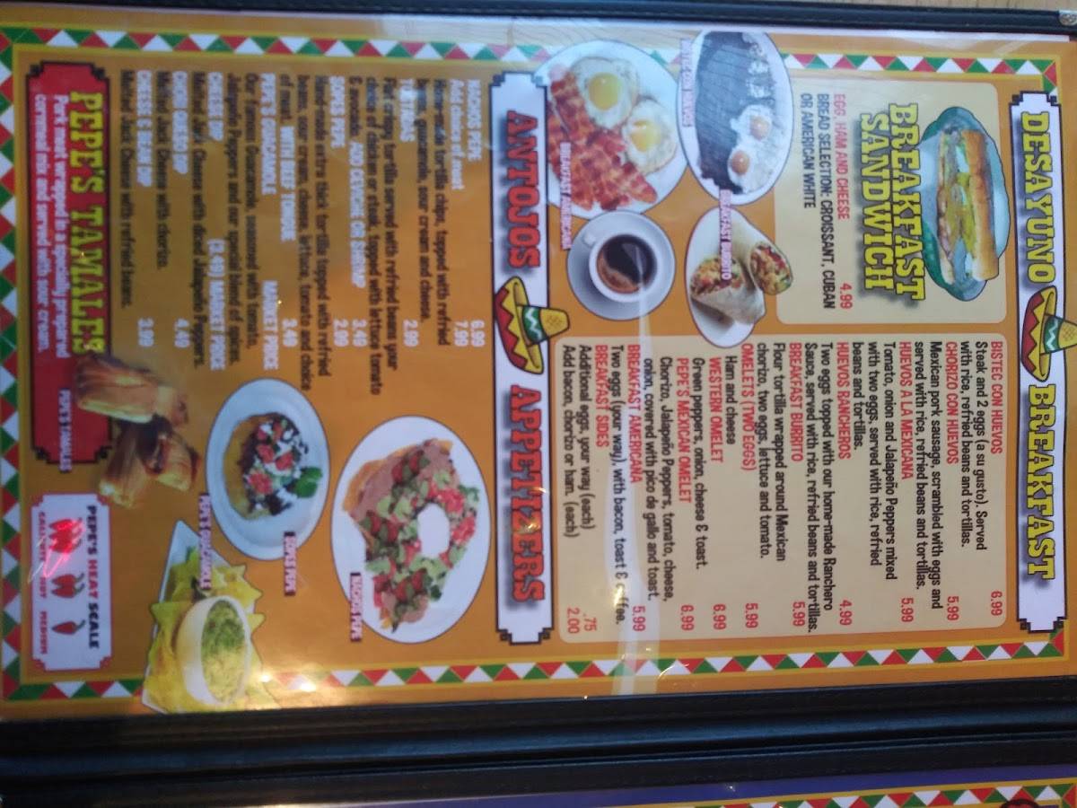 Menu at Pepe's Mexican Restaurant & Market, Ocala
