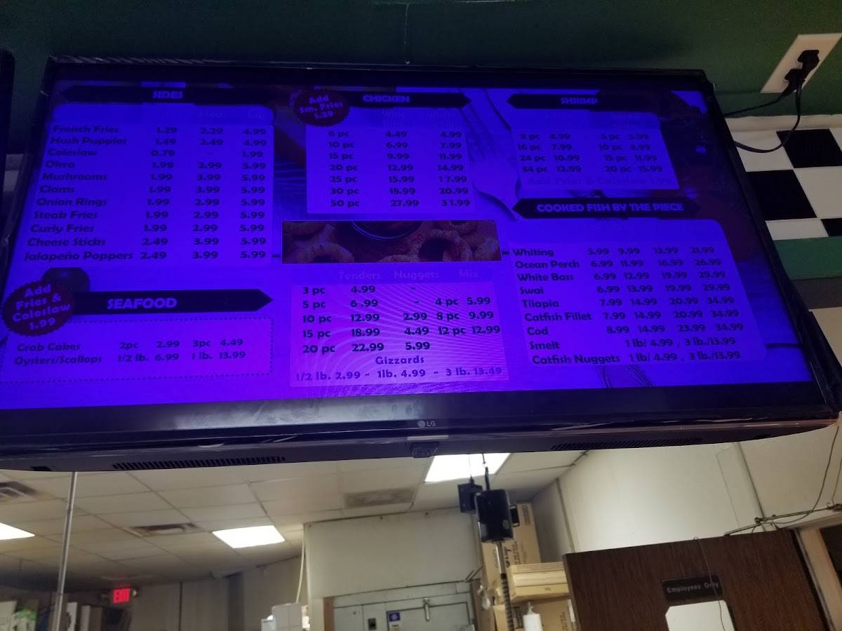 Menu at Ocean Fish & Chicken fast food, Detroit