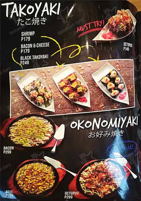 Menu at Octoboy restaurant, Quezon City, 186 Tomas Morato Avenue