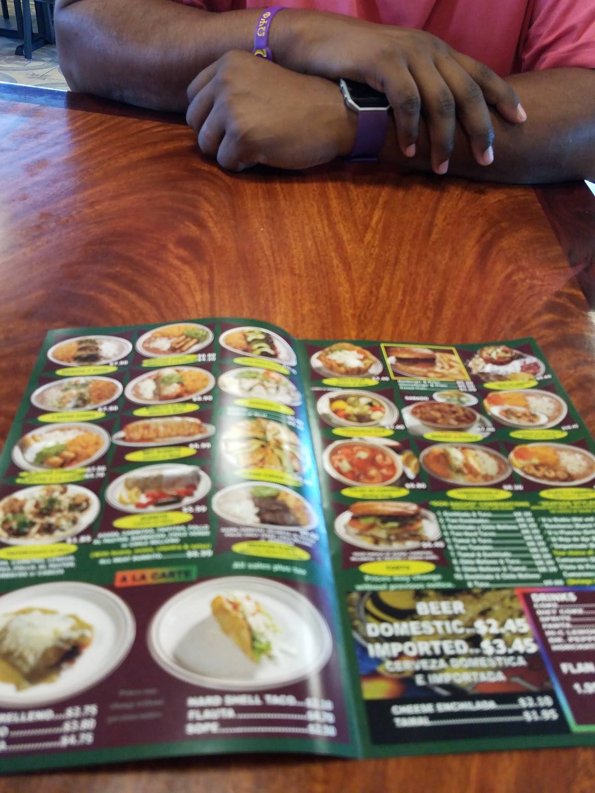 Menu at Tacos Don Nacho restaurant, Oklahoma City
