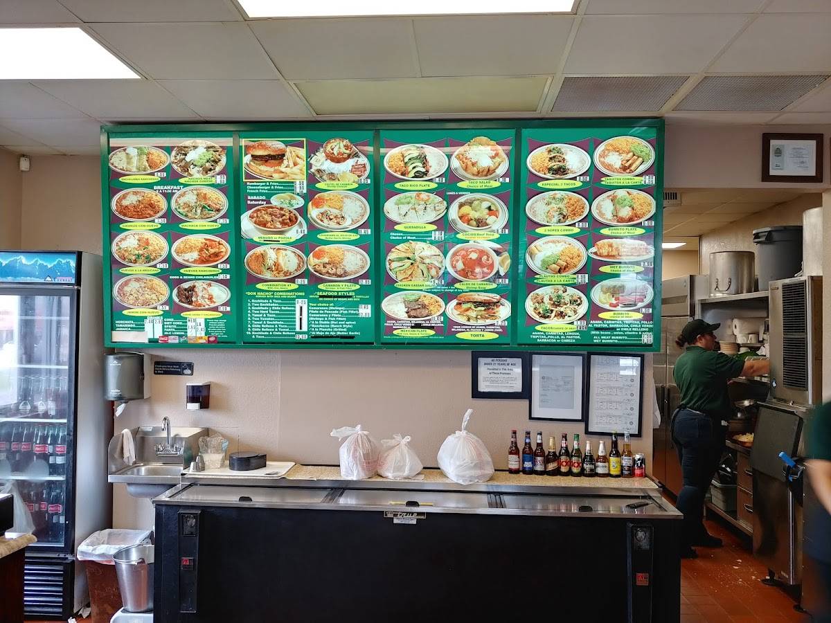 Menu at Tacos Don Nacho restaurant, Oklahoma City
