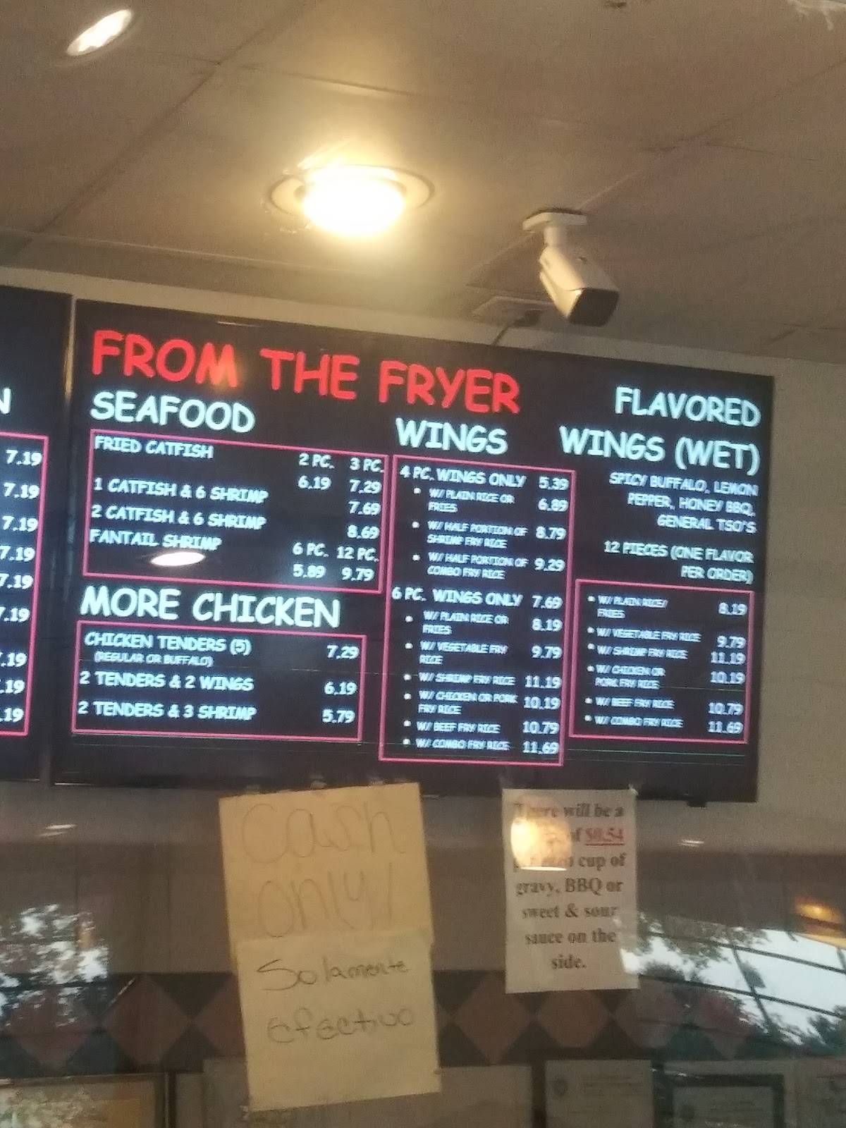 Menu at Original Timmy Chan restaurant, Houston, Martin Luther King Blvd
