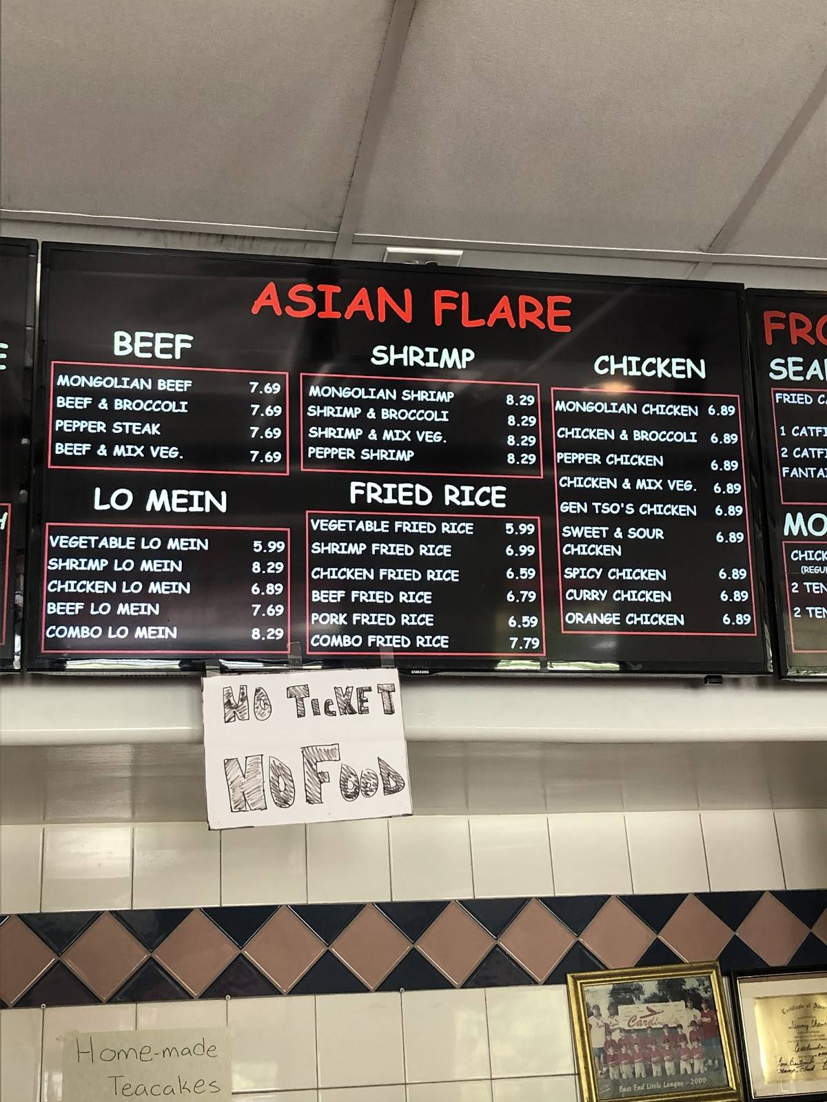 Menu at Original Timmy Chan restaurant, Houston, Martin Luther King Blvd