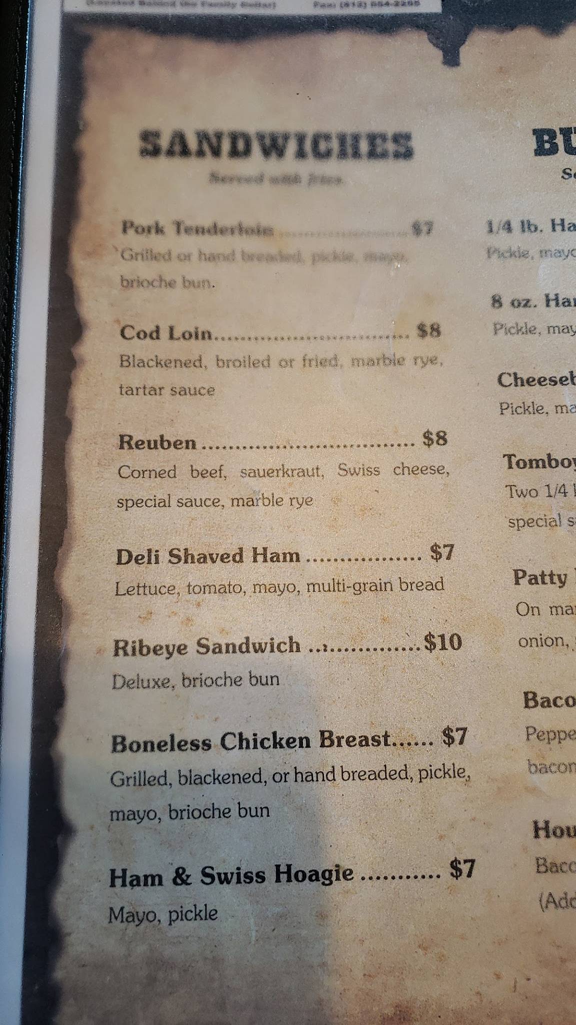 Menu at Osgood Grub Co steakhouse, Osgood