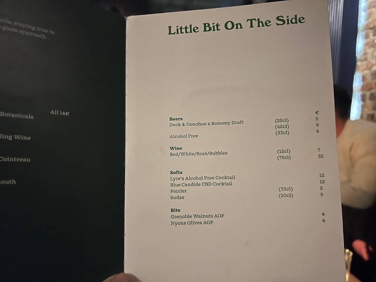 Menu at Little Red Door pub & bar, Paris