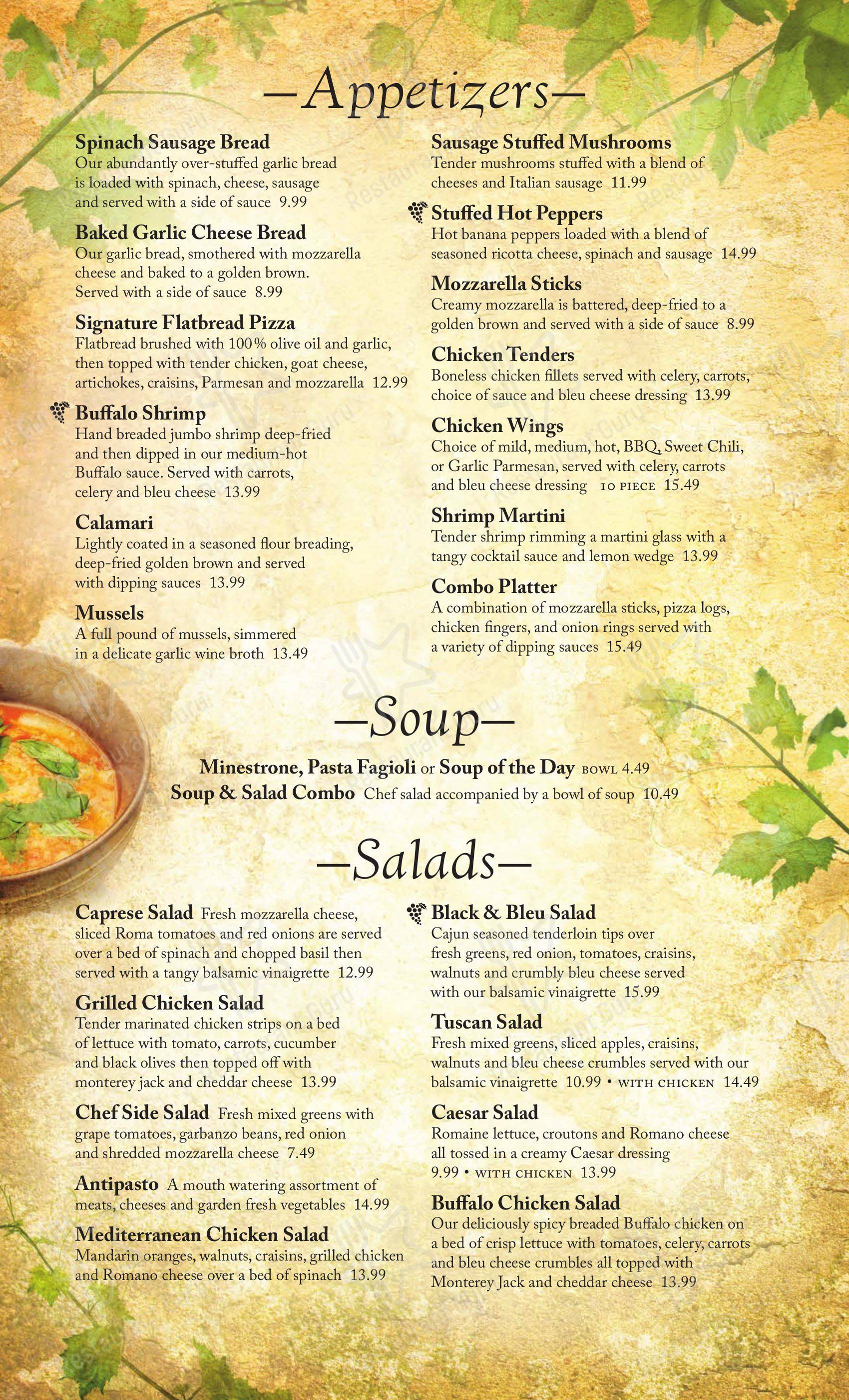 Menu at Pasquale's Italian Restaurant, East Aurora