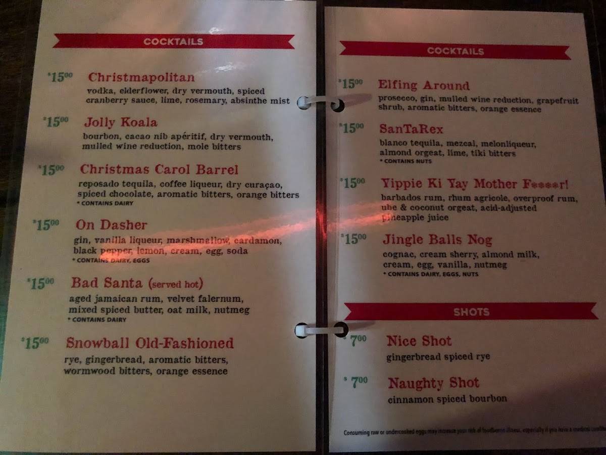 Menu at Pearl Diver pub & bar, Nashville