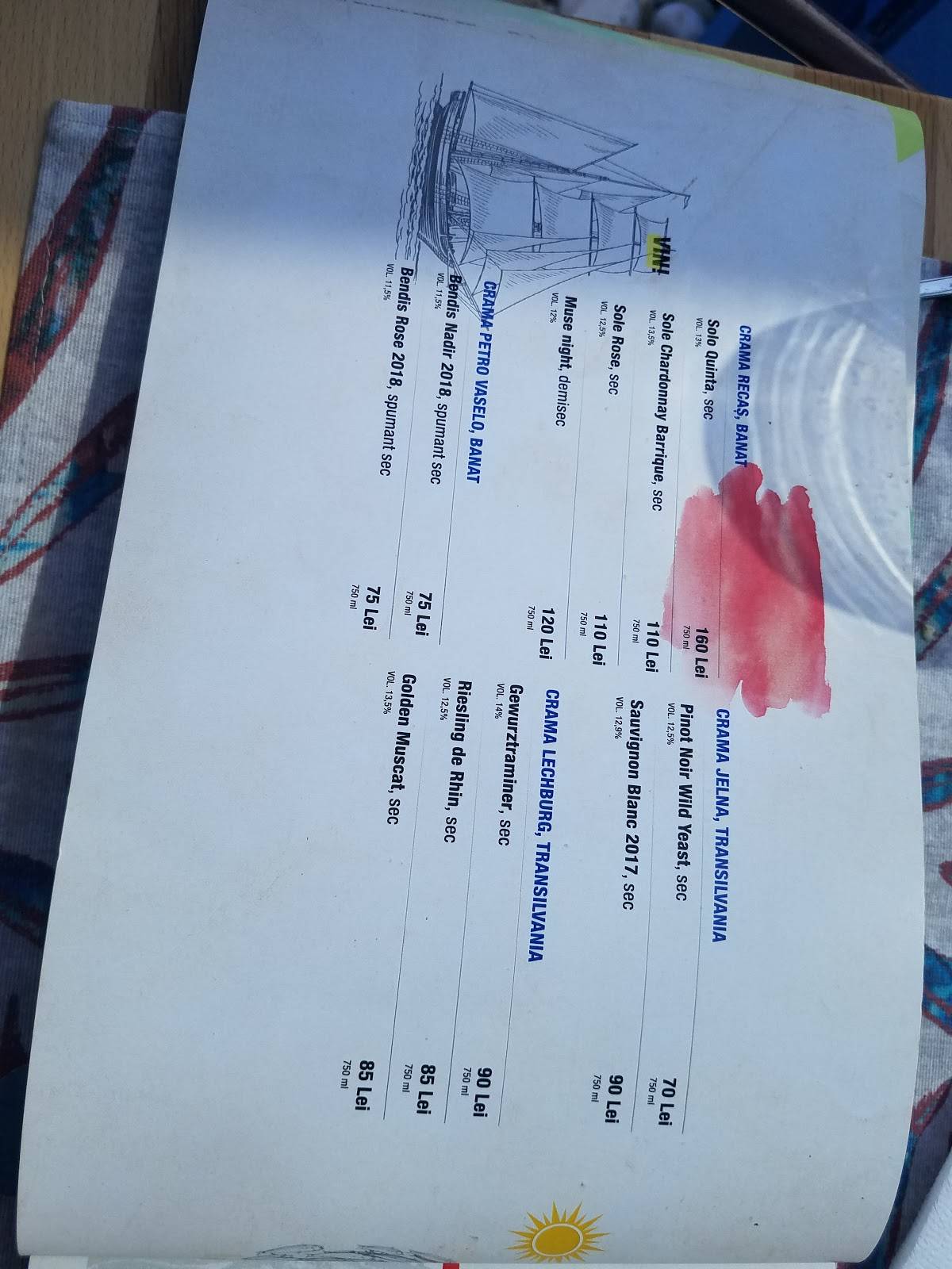 Menu at Pescăria lui Matei, Agigea, Strada Meduzei 4
