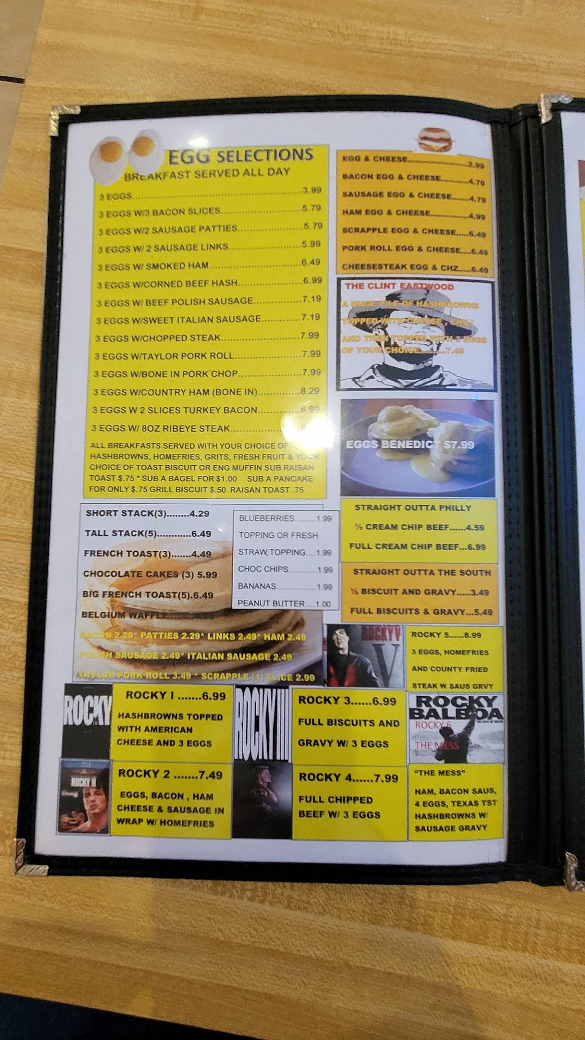 Menu at Philly Diner restaurant, DeLand