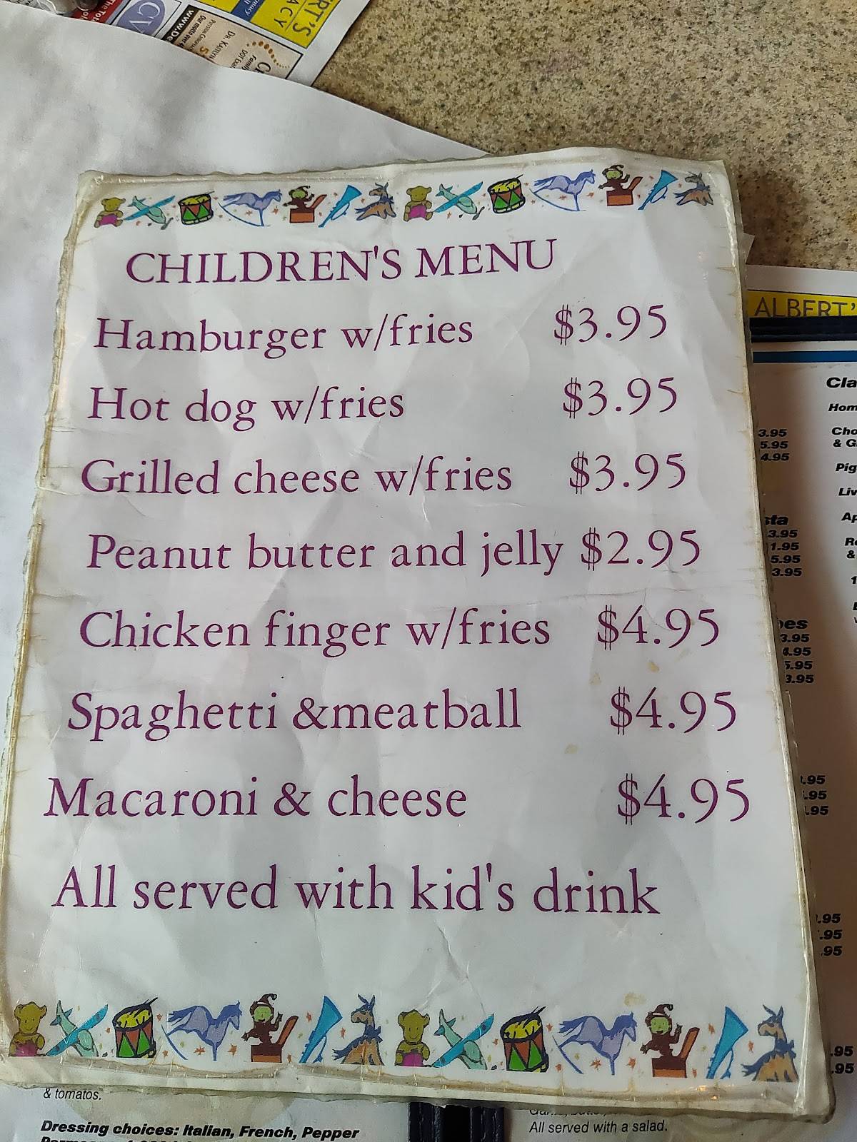 Menu at Pittston Diner restaurant, Pittston, 335 Laurel St