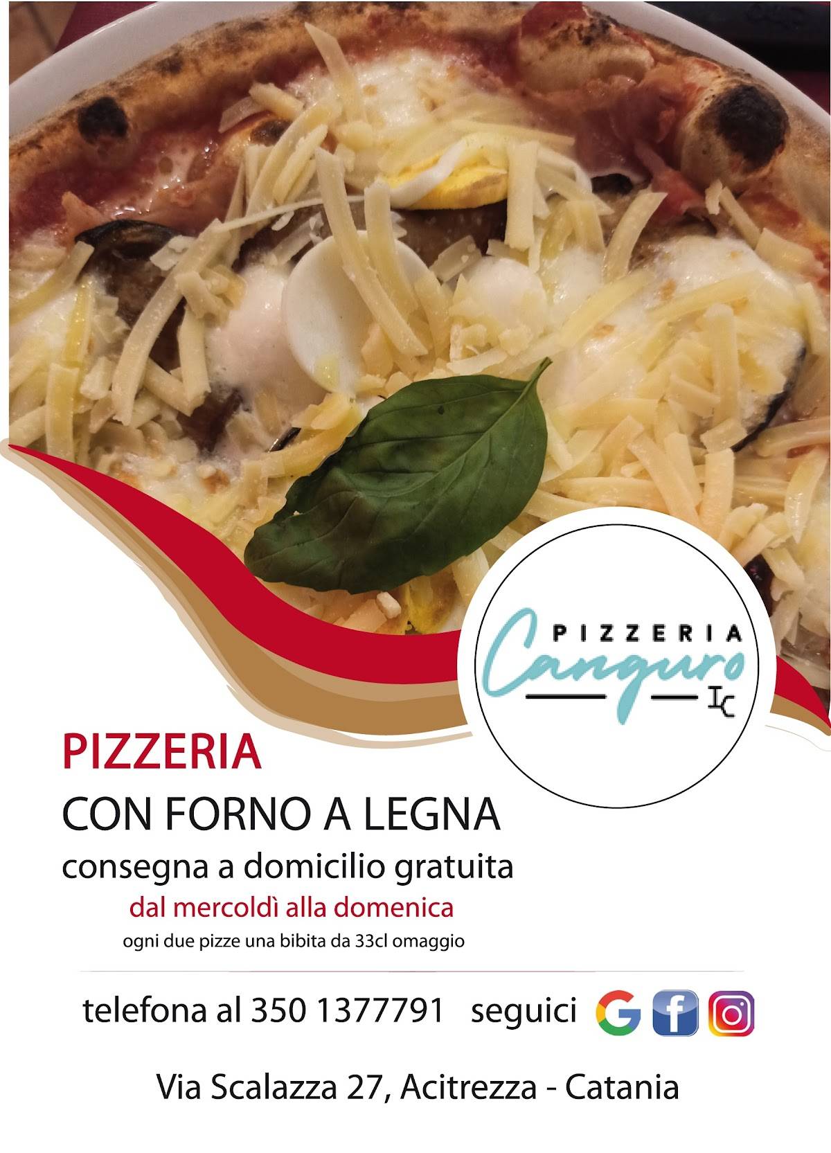Carta de Pizzeria Canguro, Aci Castello