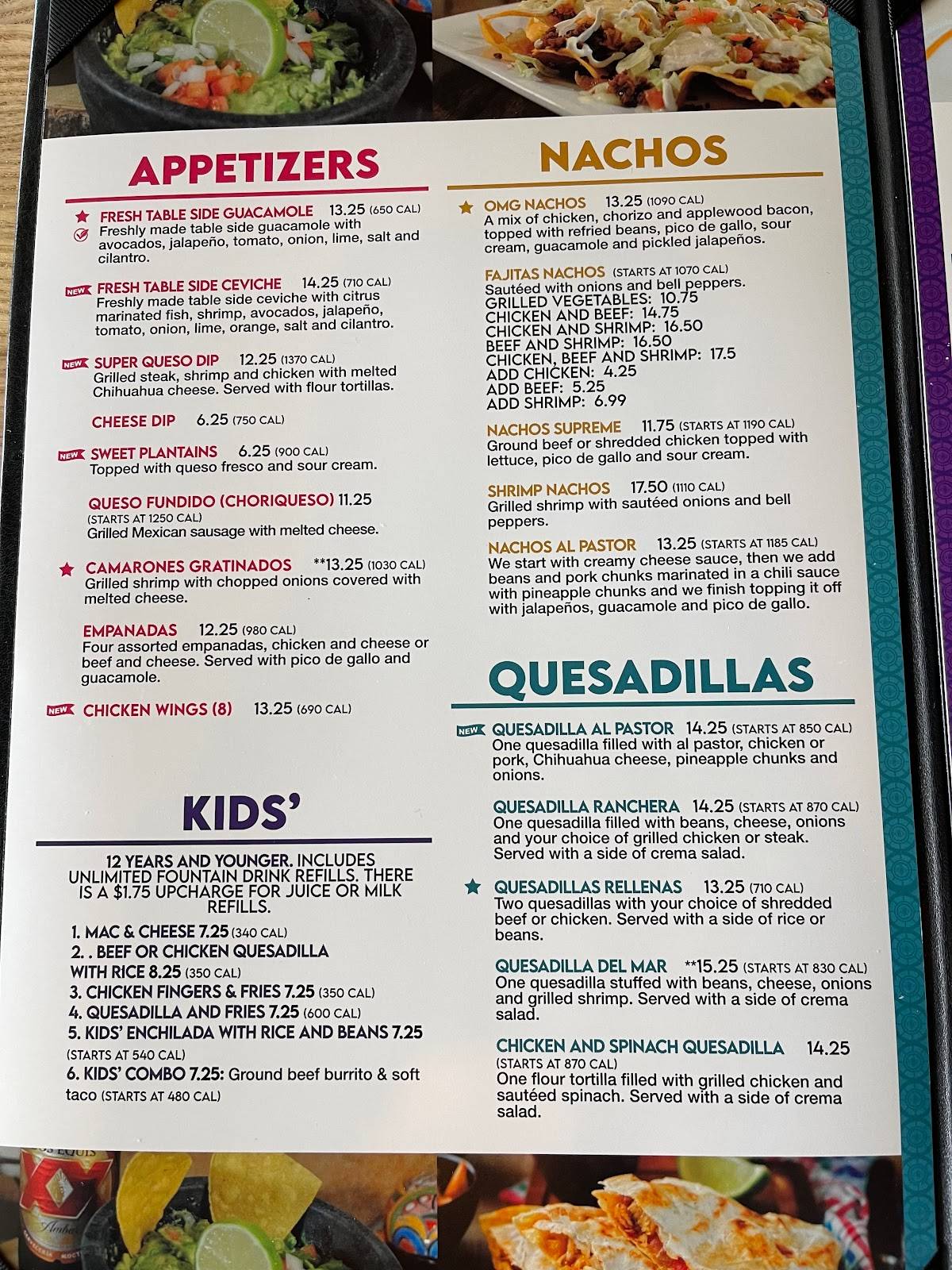 Menu at Plaza Azteca · Altoona restaurant, Altoona