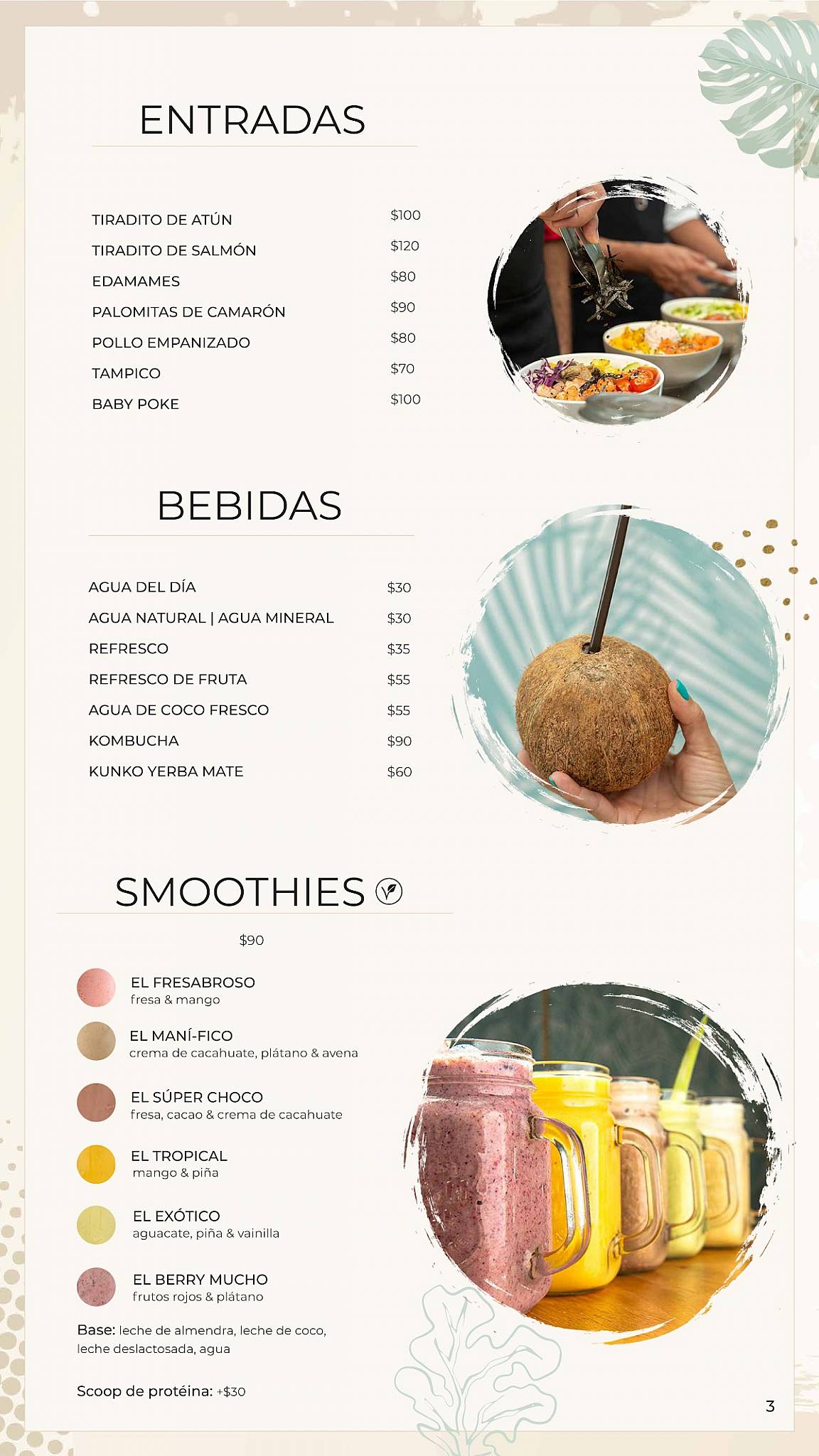 Menu at Poke sí! restaurant, Cancún