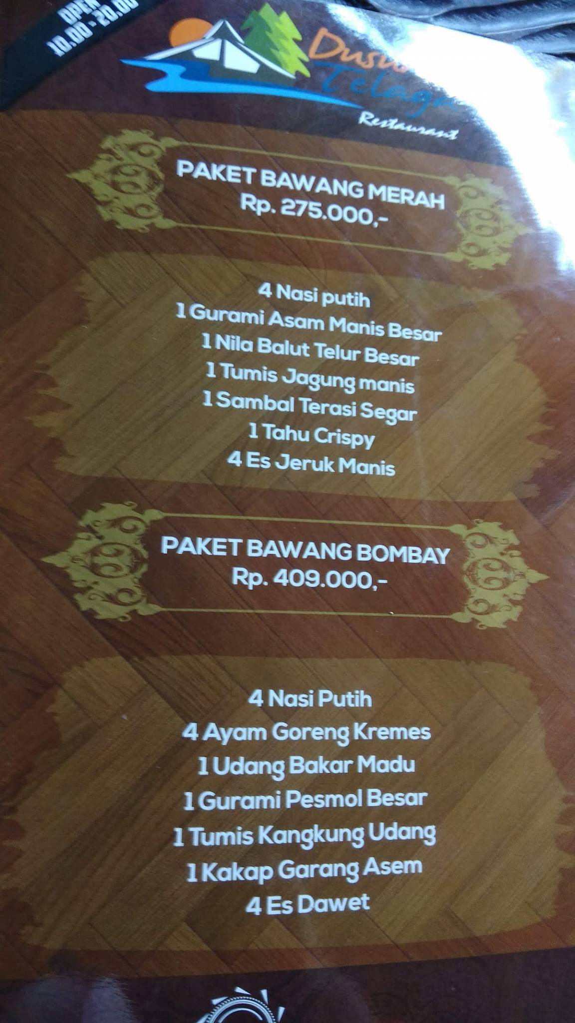 Menu at Pondok Desa Kampung Telaga restaurant, Kepuharjo, 3JW5+GXV