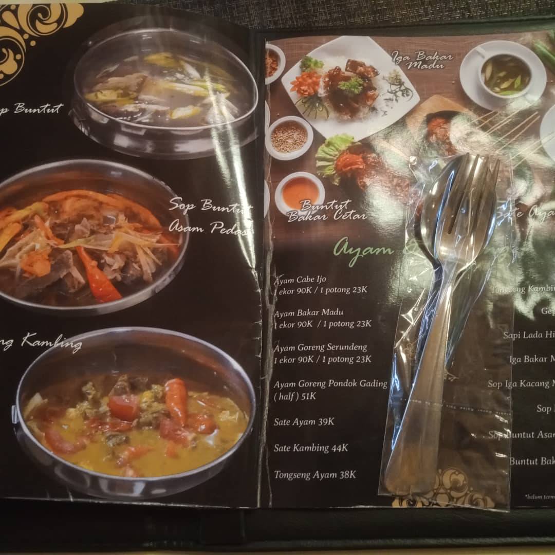 Menu at Pondok Gading Resto & Kedai Kopi restaurant, Cibinong