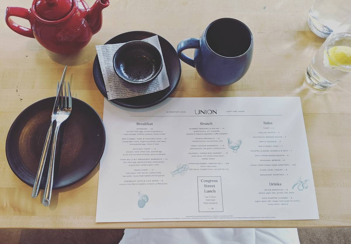 Menu at UNION Restaurant, Portland