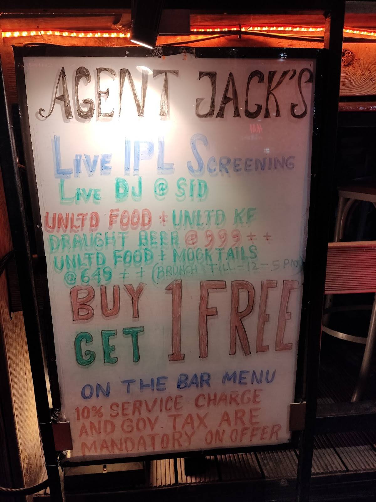 Menu at Agent Jack's (Amanora), Pune, Centre Mall