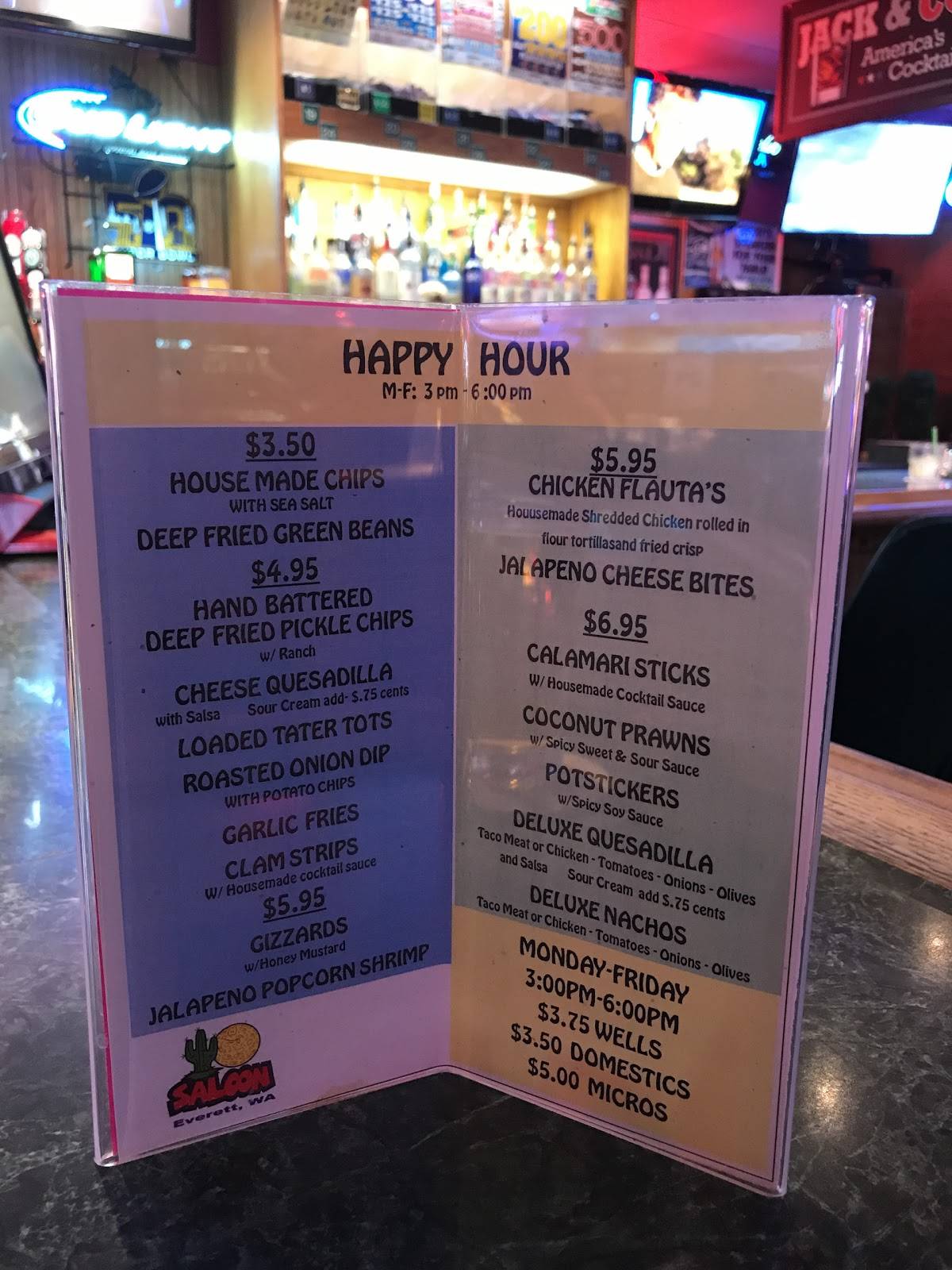 Menu at Cactus Moon Saloon pub & bar, Everett
