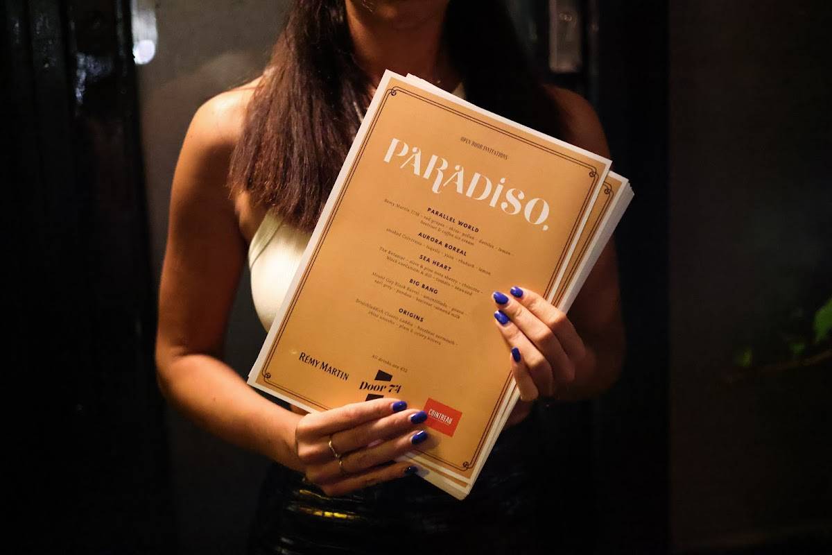 Menu at Door 74, Amsterdam