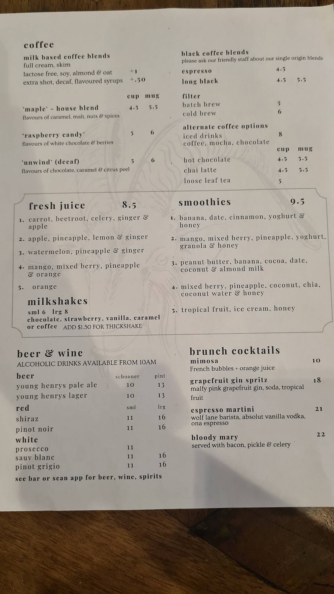 Menu at The Spirited Goat pub & bar, Idalia