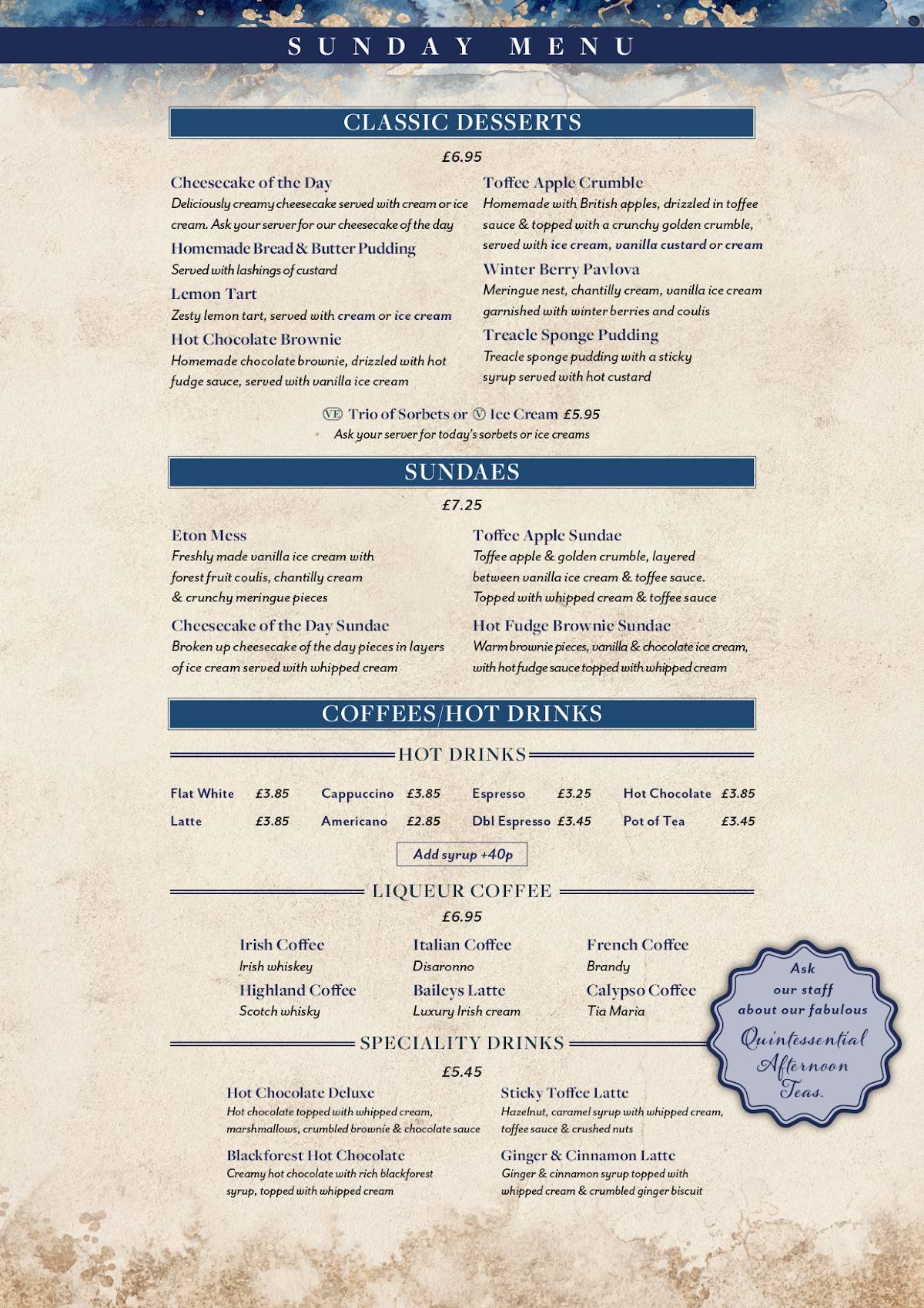 Menu at The Three Trees pub & bar, Emerson Valley