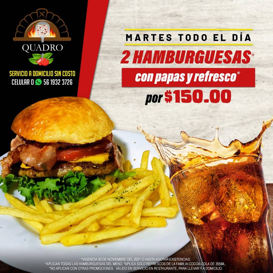 Menu at Quadro Restaurante, Mexico City