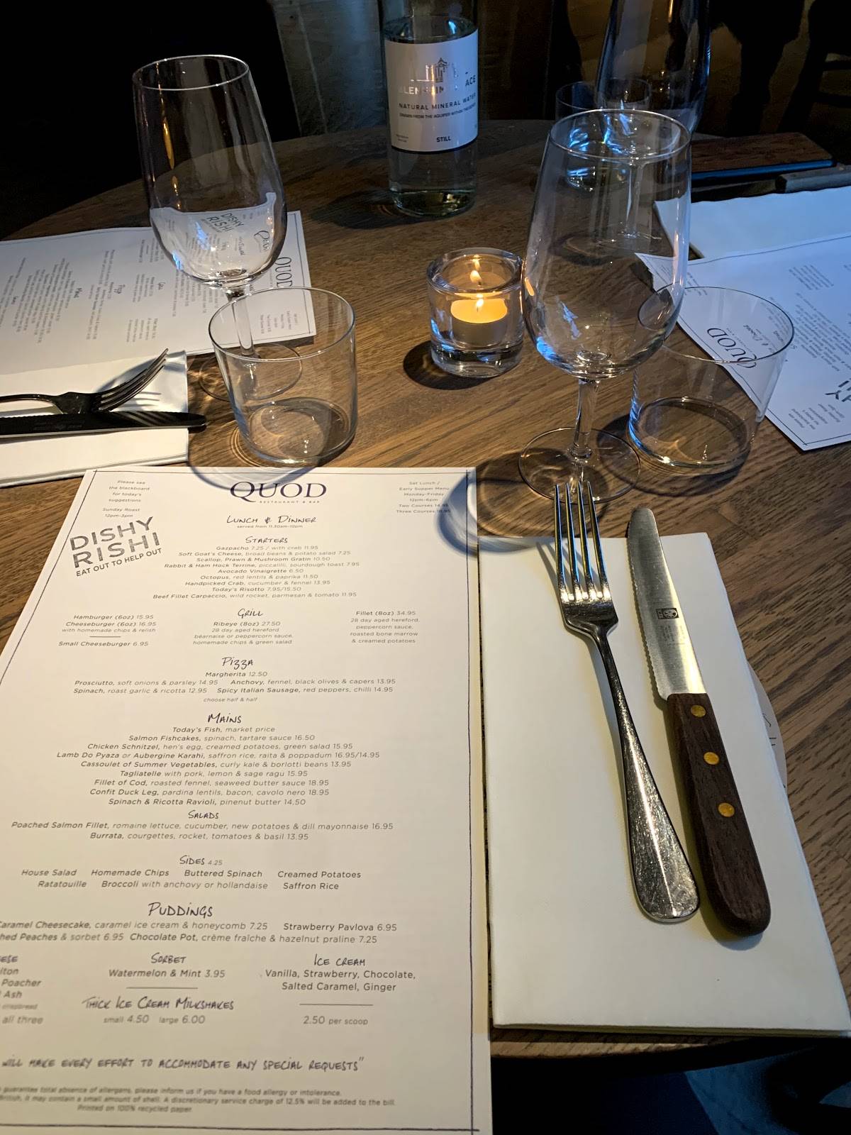 Menu at Quod Restaurant & Bar, Oxford